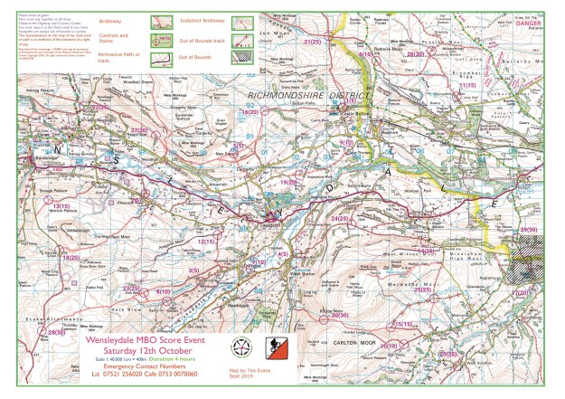 Wensleydale final results with control map | nymbo : north yorkshire ...