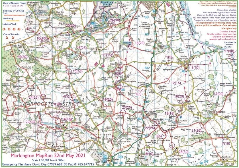 Markington Report & Results | nymbo : north yorkshire mountain bike orienteers